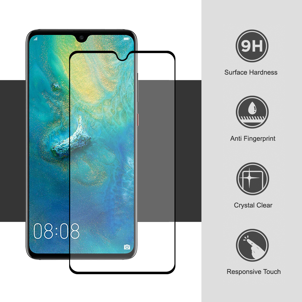 Full Tempered Glass Screen Protector - Huawei Mate 20 - Black